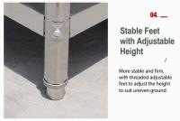 China Commercial Stainless Steel Work Table with Adjustable Height and Mobile Swivel Casters for Restaurant Kitchen Use for sale
