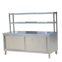 China Stainless Steel 201/304 Industrial Workbench with Sliding Door Design and 300 kg/㎡ Load Capacity for sale