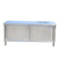 China Stainless Steel 201/304 Industrial Workbench with Sliding Door Design and 300 kg/㎡ Load Capacity for sale