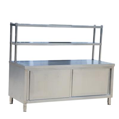 China Heavy-Duty Stainless Steel Work Table with Adjustable Height Legs and Chemical-Resistant Finish for Kitchen Storage Cabinet for sale