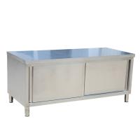 China Heavy-Duty Stainless Steel Work Table with Adjustable Height Legs and Chemical-Resistant Finish for Kitchen Storage Cabinet for sale
