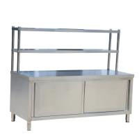 China Heavy-Duty Stainless Steel Work Table with Adjustable Height Legs and Chemical-Resistant Finish for Kitchen Storage Cabinet for sale