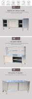 China Heavy-Duty Stainless Steel Work Table with Adjustable Height Legs and Chemical-Resistant Finish for Kitchen Storage Cabinet for sale