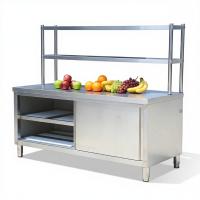 China Stainless Steel Workbench with 500 kg/㎡ Load Capacity and Sliding Door Design for Commercial Kitchen Storage for sale