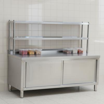 China Stainless Steel Workbench with 500 kg/㎡ Load Capacity and Sliding Door Design for Commercial Kitchens for sale