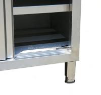 China Stainless Steel Workbench with 500 kg/㎡ Load Capacity and Sliding Door Design for Commercial Kitchens for sale