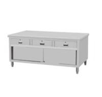 China 500 kg/㎡ Load Capacity Stainless Steel Workbench with Sliding Door Design for Commercial Kitchen Storage for sale