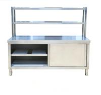 China 500 kg/㎡ Load Capacity Stainless Steel Workbench with Sliding Door Design for Commercial Kitchen Storage for sale