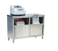 China Stainless Steel Workbench with 500 kg/㎡ Load Capacity Sliding Door Design and Polished Finish for Commercial Kitchen for sale