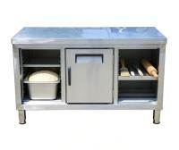 China Stainless Steel Workbench with 500 kg/㎡ Load Capacity Sliding Door Design and Polished Finish for Commercial Kitchen for sale