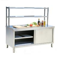 China Rust Resistant Stainless Steel Workbench with 500 kg/㎡ Load Capacity and Sliding Door Design for Commercial Kitchen Prep for sale