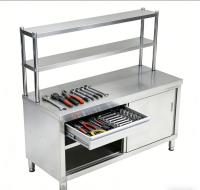 China Rust Resistant Stainless Steel Workbench with 500 kg/㎡ Load Capacity and Sliding Door Design for Commercial Kitchen Prep for sale