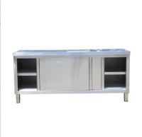 China Rust Resistant Stainless Steel Workbench with 500 kg/㎡ Load Capacity and Sliding Door Design for Commercial Kitchen Prep for sale