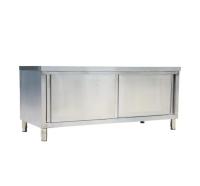 China Rust Resistant Stainless Steel Workbench with 500 kg/㎡ Load Capacity and Sliding Door Design for Commercial Kitchen Prep for sale
