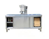 China Heavy Duty Stainless Steel Workbench with 500 kg/㎡ Load Capacity and Sliding Door Design for Commercial Kitchens for sale