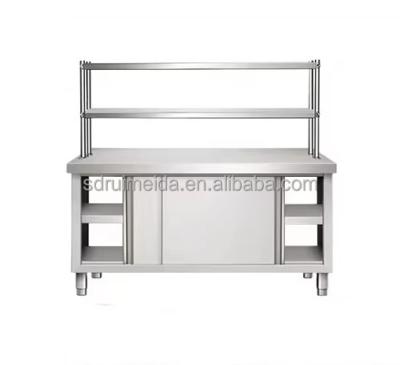 China Customizable Size Stainless Steel 201/304 Workbench with 500 kg/㎡ Load Capacity for Commercial Kitchens for sale