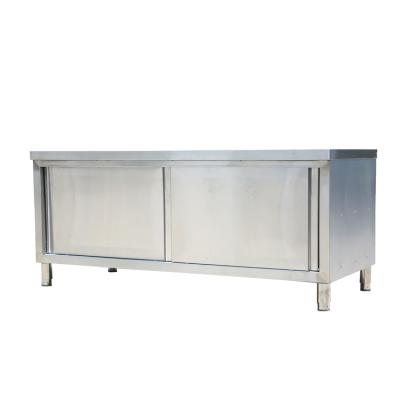 China Customizable Size Stainless Steel 201/304 Workbench with Sliding Door Design for Commercial Kitchens for sale