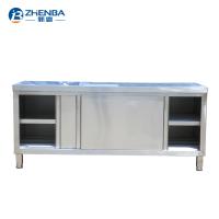 China Customizable Size Stainless Steel 201/304 Workbench with Sliding Door Design for Commercial Kitchens for sale
