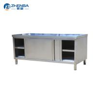 China Customized Size Stainless Steel 201/304 Workbench with Sliding Door Design for Commercial Kitchens for sale
