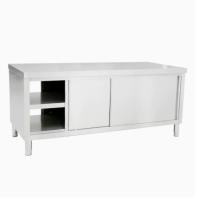 China Commercial Stainless Steel Workbench with Thickened Steel Sliding Door Design and Customizable Size for sale