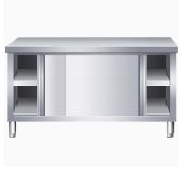 China Customized Size Stainless Steel 201/304 Workbench with Sliding Door Design for Commercial Kitchen for sale
