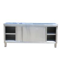 China 500 kg/㎡ Load Capacity Stainless Steel 201/304 Work Table with Adjustable Height Legs and Storage Cabinet for sale