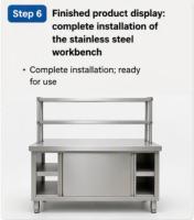 China Stainless Steel Work Table with 500 kg/㎡ Load Capacity and Sliding Door Design for Commercial Kitchen Storage for sale
