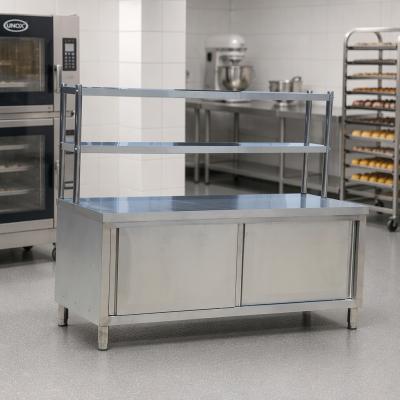 China Stainless Steel Work Table with 500 kg/㎡ Load Capacity and Sliding Door Storage Cabinet for Commercial Kitchens for sale