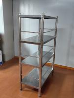 China Professional Stainless Steel Kitchen Storage Rack with Adjustable Height Legs and Corrosion Resistance for 300 kg/㎡ Load Capacity for sale