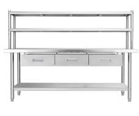 China Customizable Stainless Steel 201 Workbench with Corrosion Resistance for Commercial Kitchens for sale