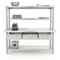 China Stainless Steel 201 Workbench with Corrosion Resistance and 300 kg/㎡ Load Capacity for Commercial Kitchens for sale