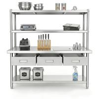 China Customizable Size Stainless Steel Workbench with Corrosion Resistance and 300 kg/㎡ Load Capacity for Commercial Kitchens for sale