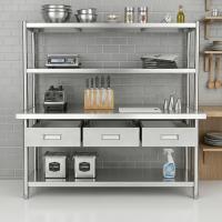 China Customizable Size Stainless Steel Workbench with Corrosion Resistance and 300 kg/㎡ Load Capacity for Commercial Kitchens for sale