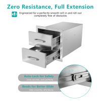 China Stainless Steel Outdoor Kitchen Drawer with 300 kg/㎡ Load Capacity, Corrosion Resistant and Sliding Rail Design for sale