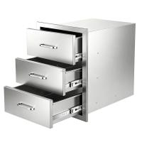 China Stainless Steel Outdoor Kitchen Drawer with 300 kg/㎡ Load Capacity, Sliding Rail Design, and Polished Finish for sale
