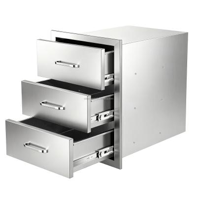 China Stainless Steel Outdoor Kitchen Drawer with 300 kg/㎡ Load Capacity, Sliding Rail Design, and Polished Finish for sale