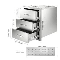 China Stainless Steel Outdoor Kitchen Drawer with 300 kg/㎡ Load Capacity, Sliding Rail Design, and Polished Finish for sale