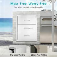 China Stainless Steel Outdoor Kitchen Drawer with 300 kg/㎡ Load Capacity, Sliding Rail Design, and Polished Finish for sale