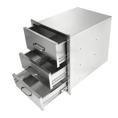 China Stainless Steel 201/304 Outdoor Kitchen Drawer with Sliding Rail Design and Corrosion Resistance for BBQ Island for sale