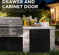 China 304 Stainless Steel Outdoor Kitchen Drawer with Triple Storage Drawers and Sliding Rail Design for sale