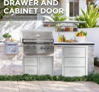 China 304 Stainless Steel Outdoor Kitchen Drawer with Triple Storage Drawers and Sliding Rail Design for sale