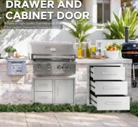 China Stainless Steel 201/304 Outdoor Kitchen Drawer with Sliding Rail Design and Corrosion Resistance for BBQ Island Storage for sale