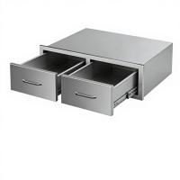 China 304 Stainless Steel Outdoor Kitchen Drawer with Sliding Rail Design and Corrosion Resistance for Barbecue Island for sale