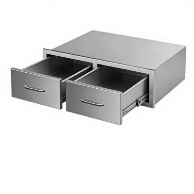 China 304 Stainless Steel Outdoor Kitchen Drawer with Sliding Rail Design and Corrosion Resistance for Barbecue Island for sale