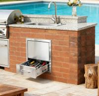 China 304 Stainless Steel Outdoor Kitchen Drawer with Sliding Rail Design and Corrosion Resistance for Barbecue Island for sale