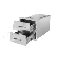 China Stainless Steel Outdoor Kitchen Drawer with Corrosion Resistance and Sliding Rail Design for Barbecue Island for sale