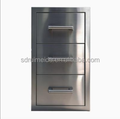China Stainless Steel 304 Outdoor Kitchen Drawer with Sliding Rail Design and Custom Sizes Available for sale