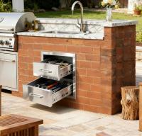 China 304 Stainless Steel Outdoor Kitchen Cabinet with 3 Drawers and Corrosion Resistant Storage for sale