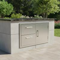 China Stainless Steel Outdoor Kitchen Drawer with Corrosion Resistance and Sliding Rail Design for Barbecue Island Counter for sale