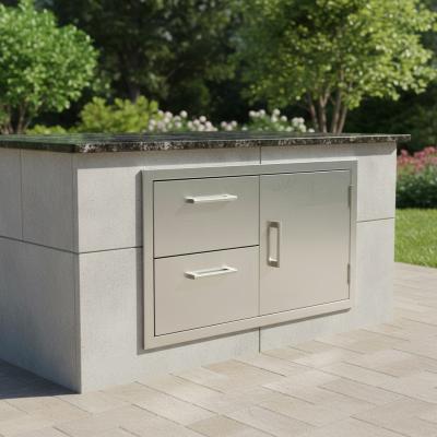 China Stainless Steel Outdoor Kitchen Drawer with Corrosion Resistance and Sliding Rail Design for Barbecue Island Counter for sale